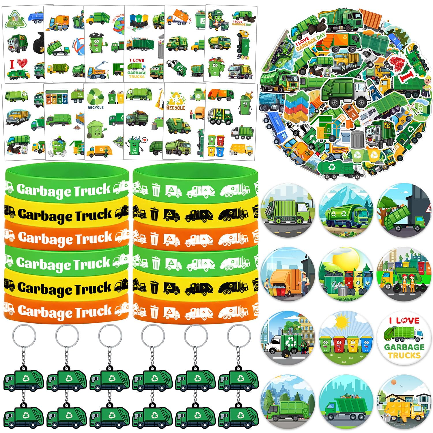 110 PCS Garbage Truck Party Favors, Garbage Trash Truck Tattoos ...