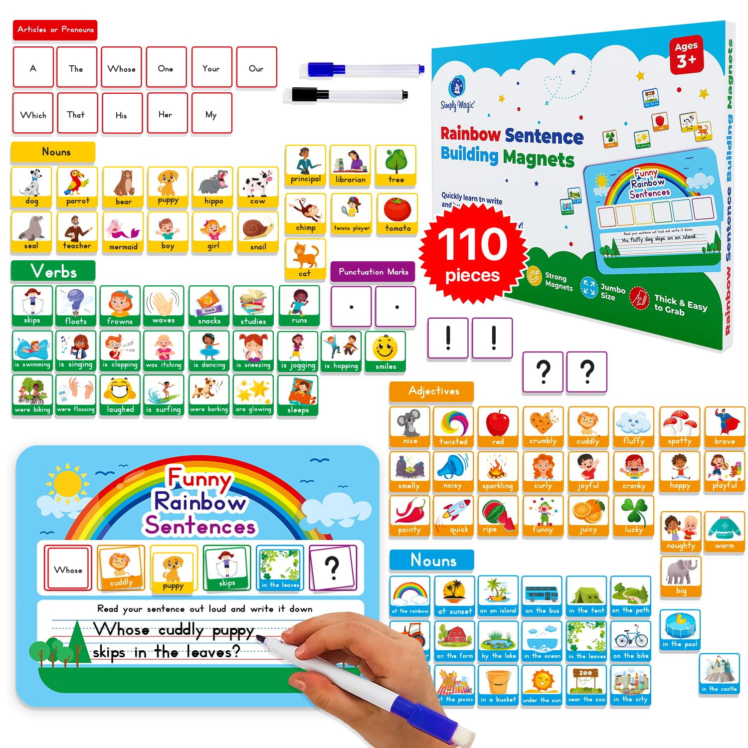 110 PCS Sentence Building MMF7 Kit for Kids, Speech Games, Word ...