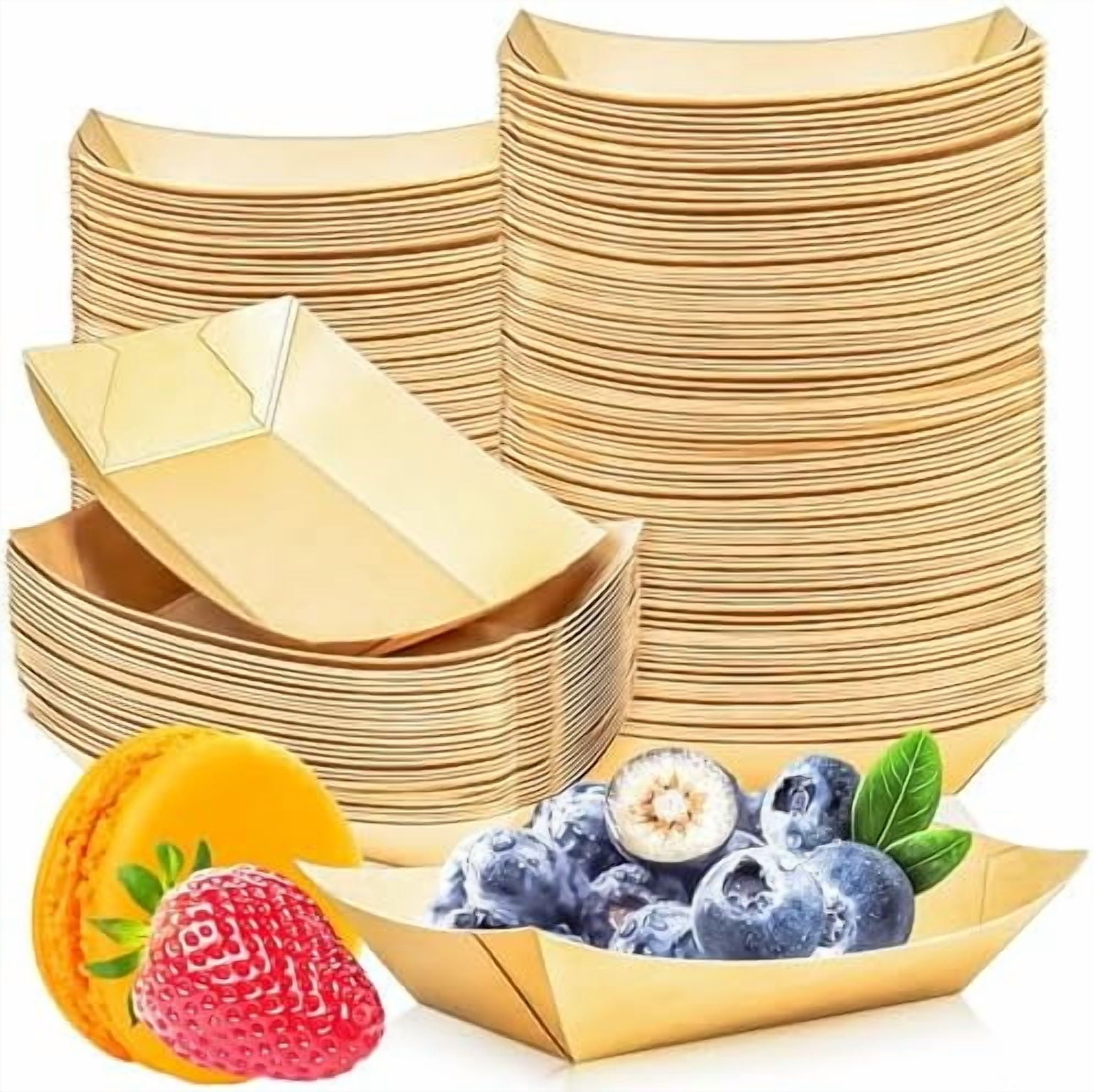 110 Pack 0.35Lb Paper Food Boat Trays Disposable Small Paper Boat ...