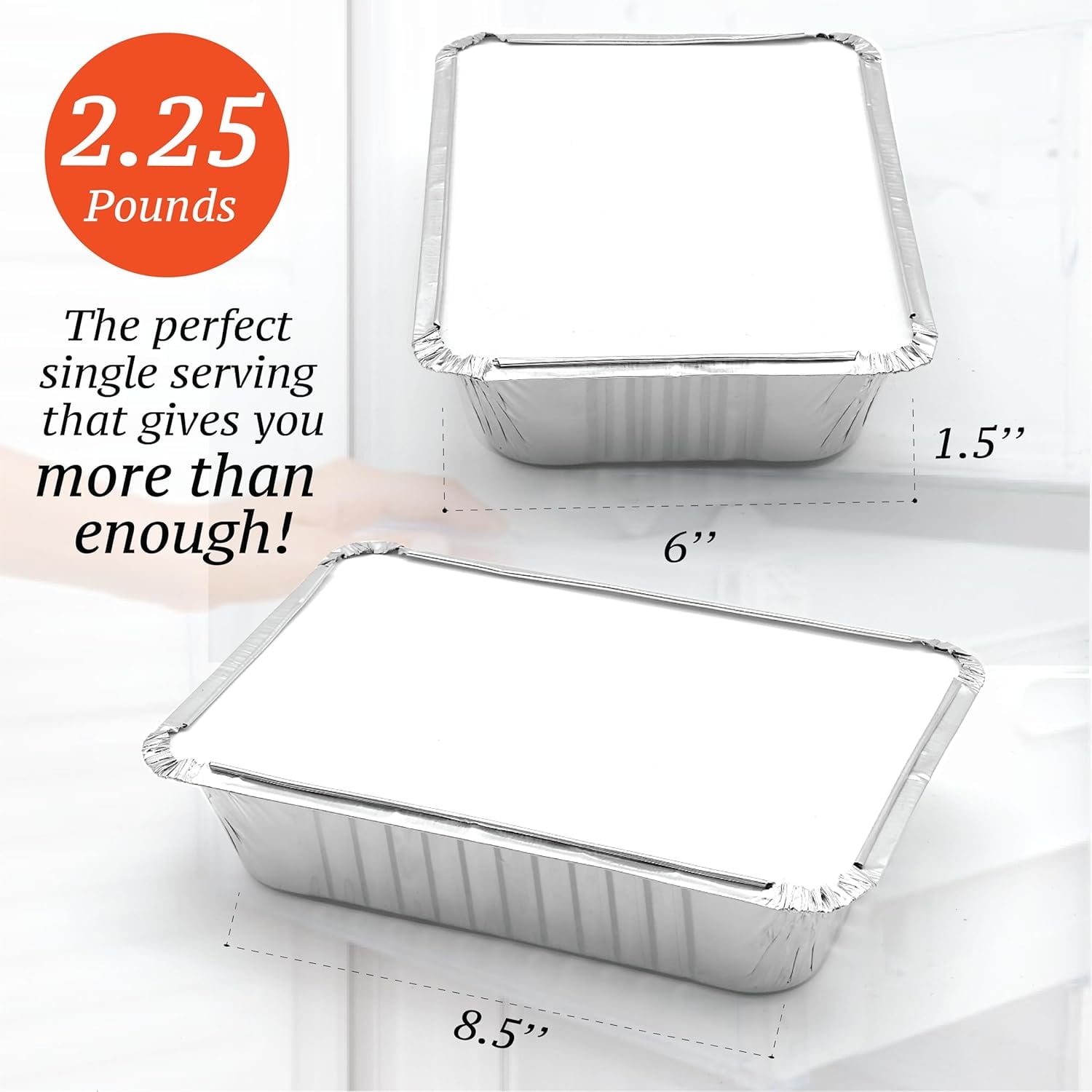 110 Pack - 2.25LB Aluminum Pans with Cardboard Lids - To go Foil ...