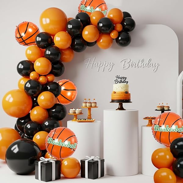 110 Pack Basketball Balloon, Basketball Sports Party Balloons Arch Kit ...