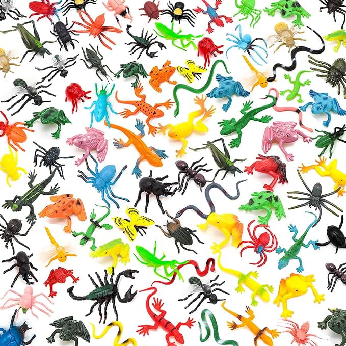 110 Pack Mini Bug Toys,Plastic Bugs for Kids,Fake Insects Toys for ...