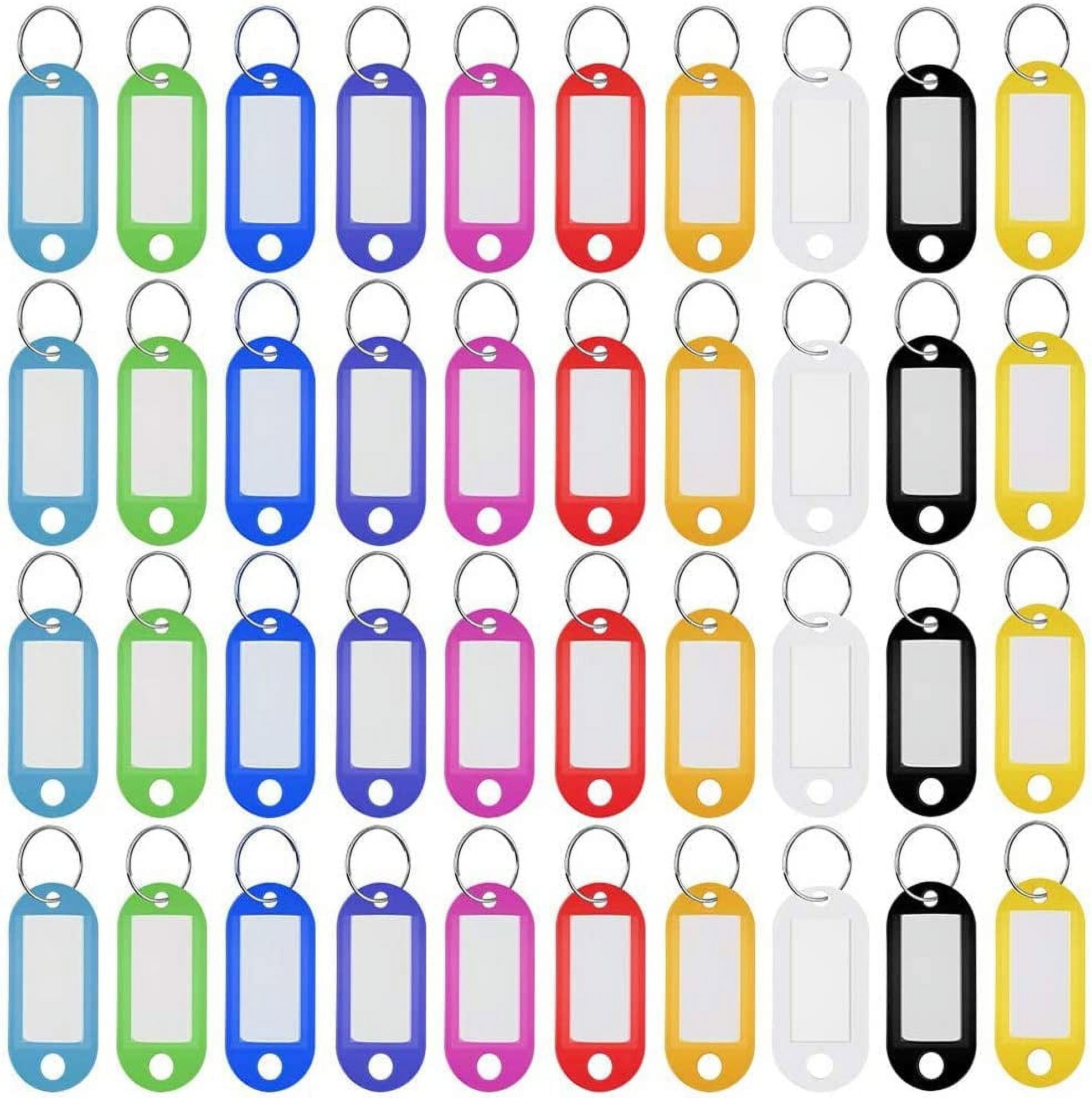 110 Pack Plastic Key Tags Keychain Tags, Assorted Color ID Label Tags ...