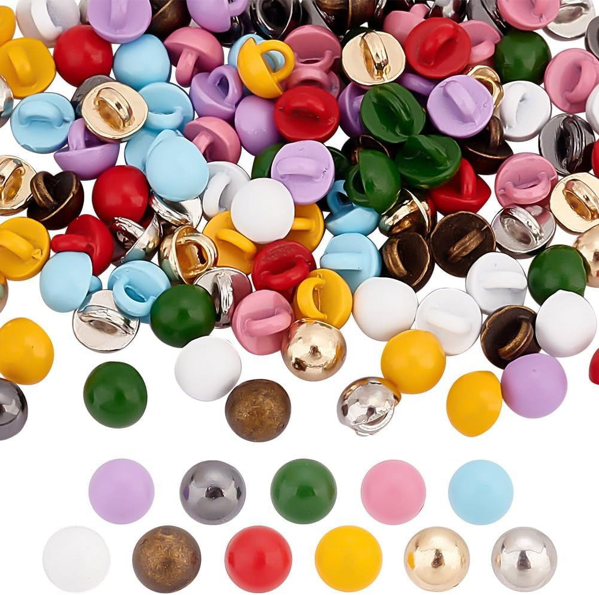 110 Pcs 11 Colors Alloy Mini Shank Buttons 4mm Sew on 1 Hole Buttons ...