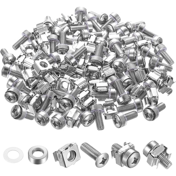 110 Pcs/55 Set Rack Mount Screws and Cage Nuts for Server Cabinet Cage ...