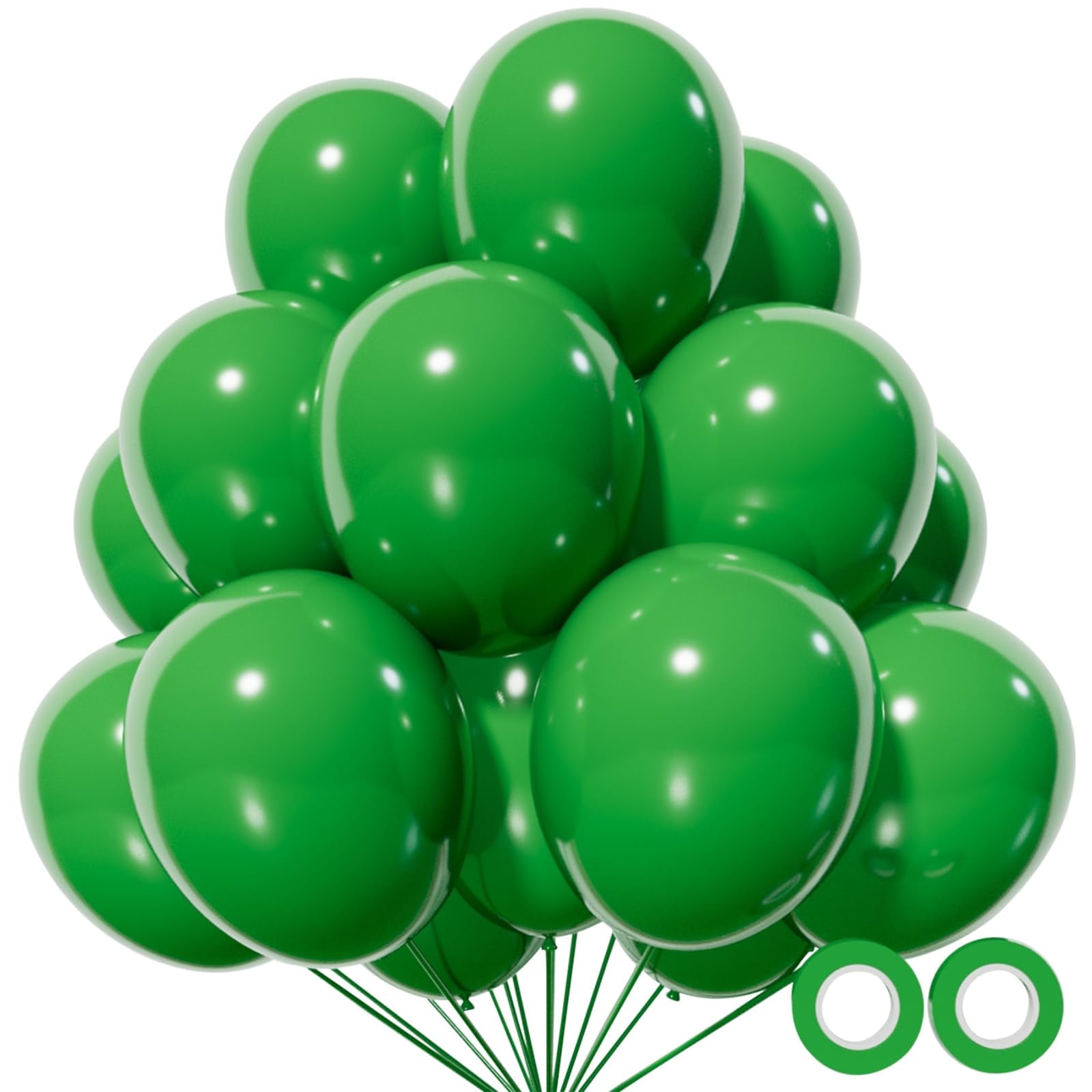 100 Pcs Dark Green Balloons Latex Party Balloons 12 inch Round Helium ...