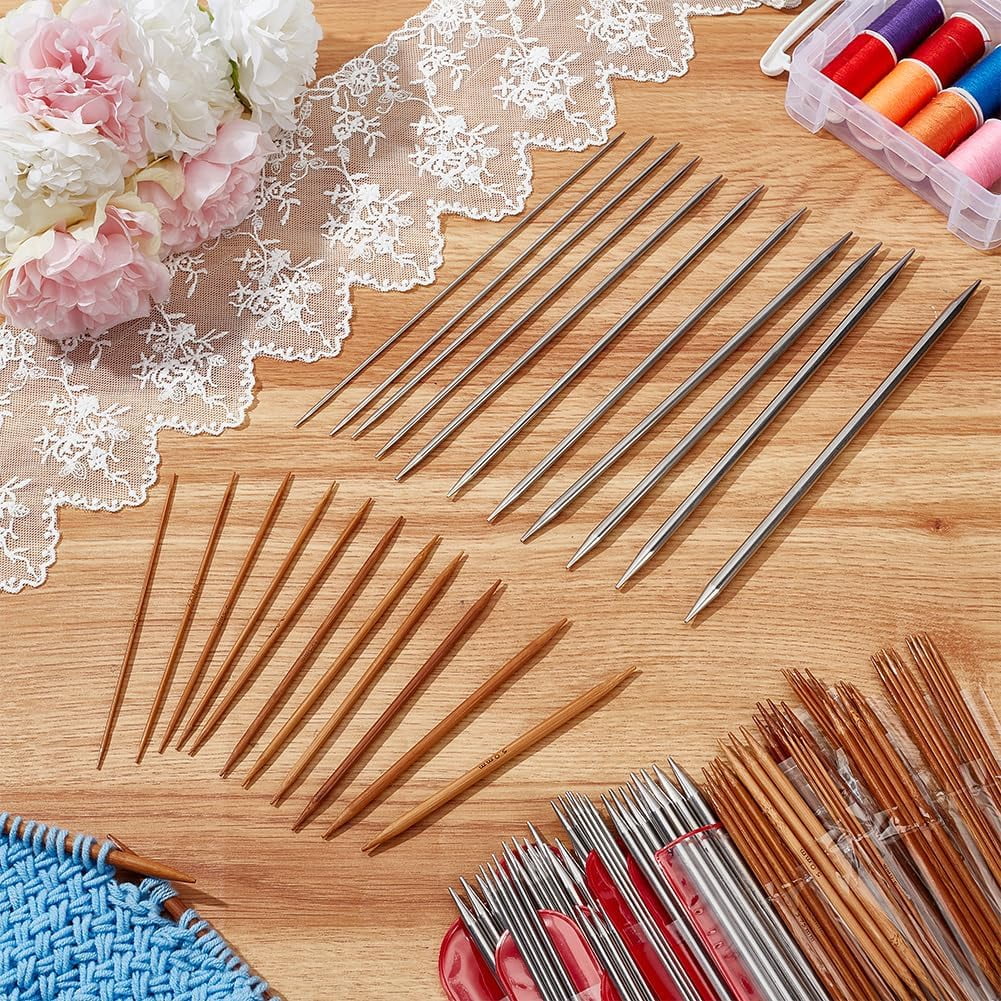 110 Pcs Knitting Needles Double Pointed Knitting Kits 20cm Stainless ...