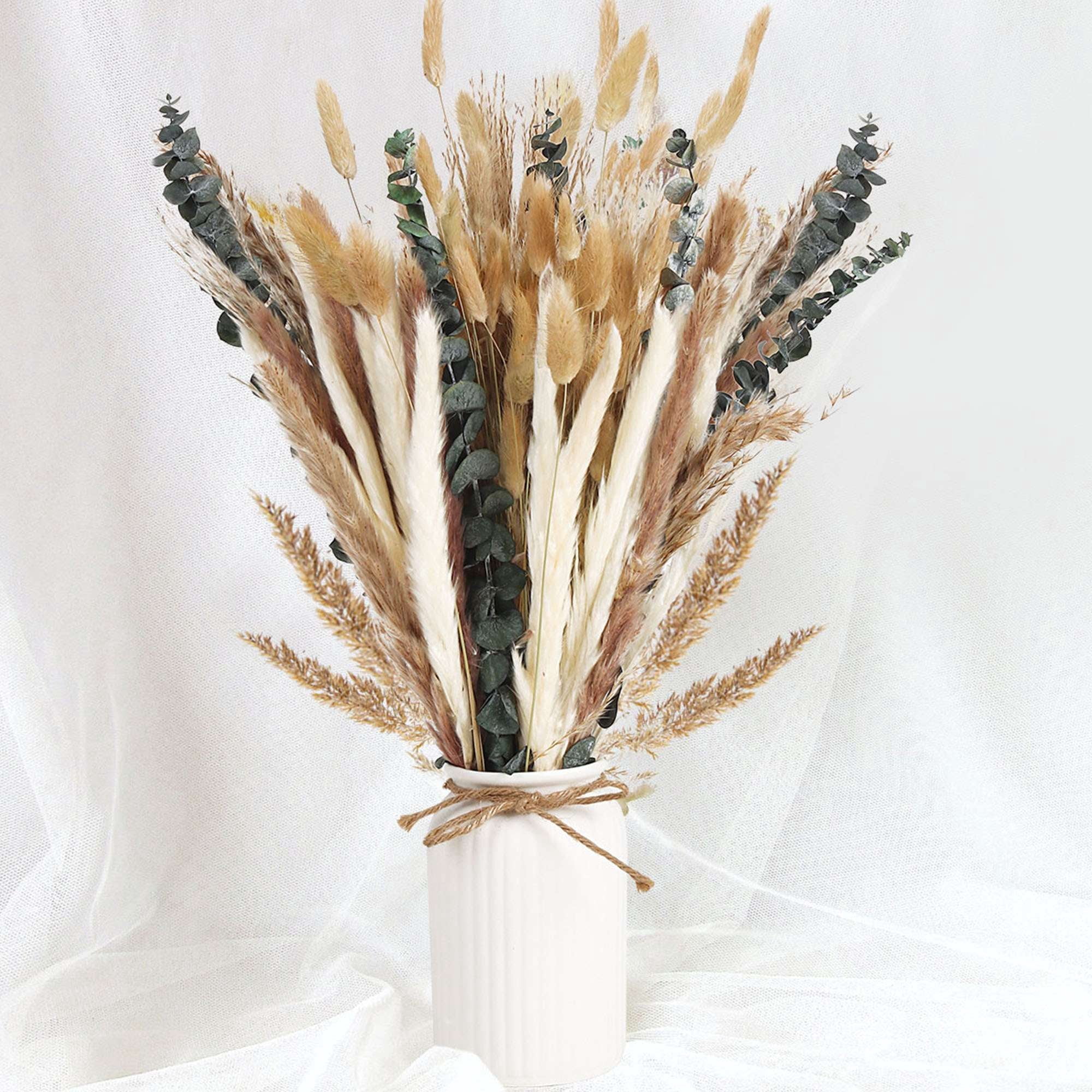 110 Pcs Natural Dried Pampas Grass Bonquet Boho Home Decor Bouquet ...