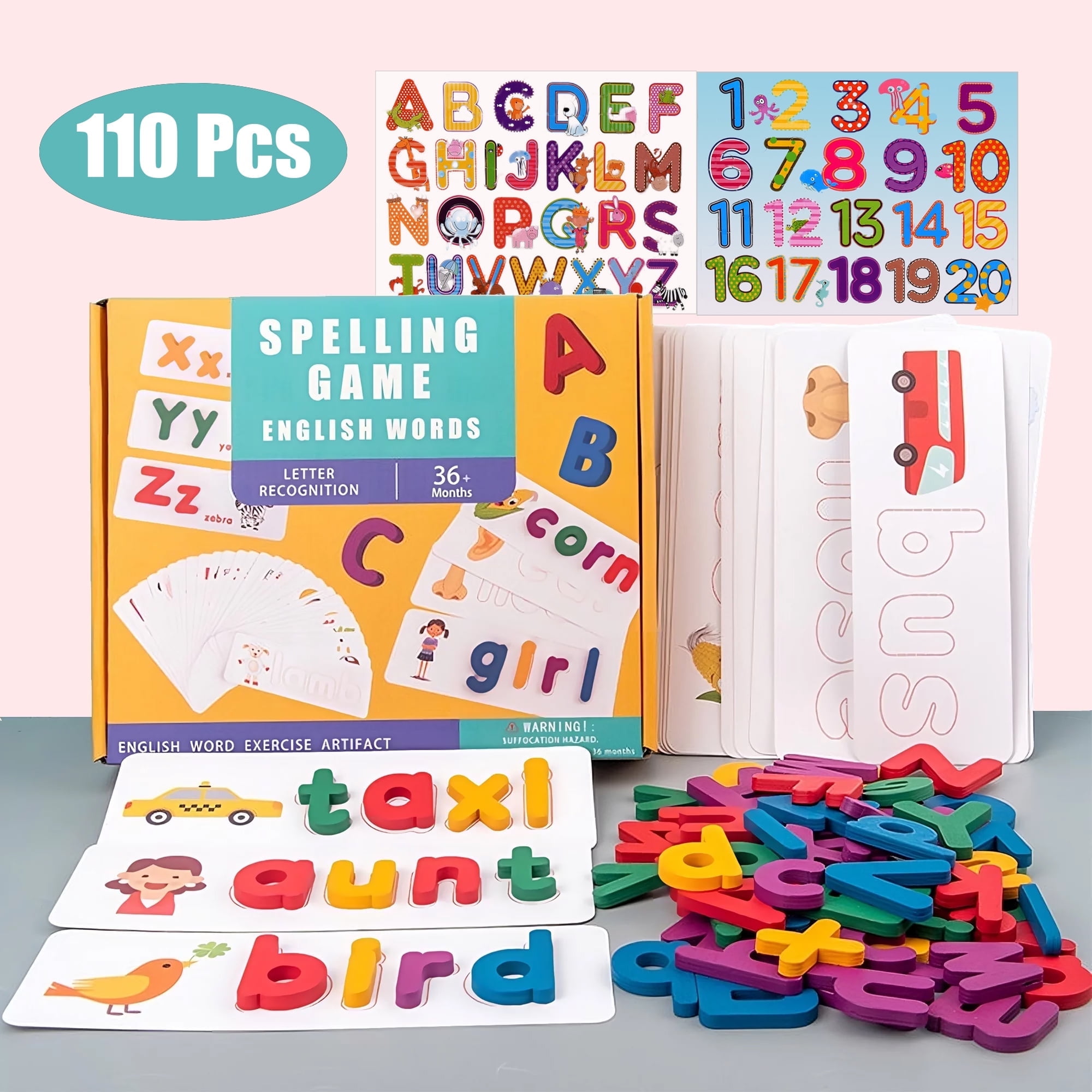 ABC-Alphabet Wooden Toy Puzzle & Jigsaw for Kids (110 Pcs), Toddler ...