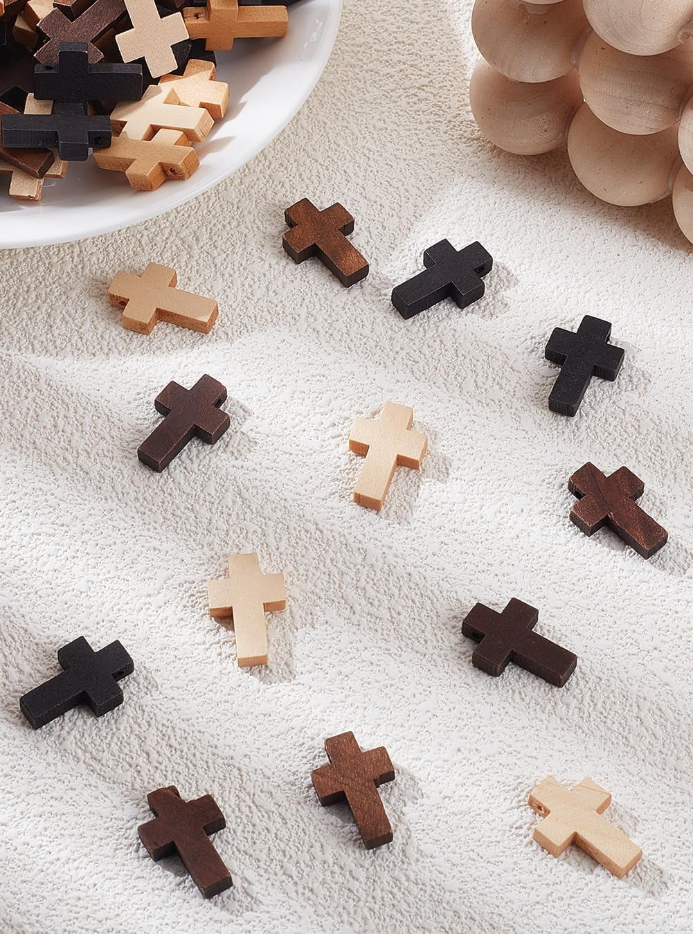 110 Pcs Wooden Cross Charms Wooden Cross Pendant Natural Cross Pendants ...