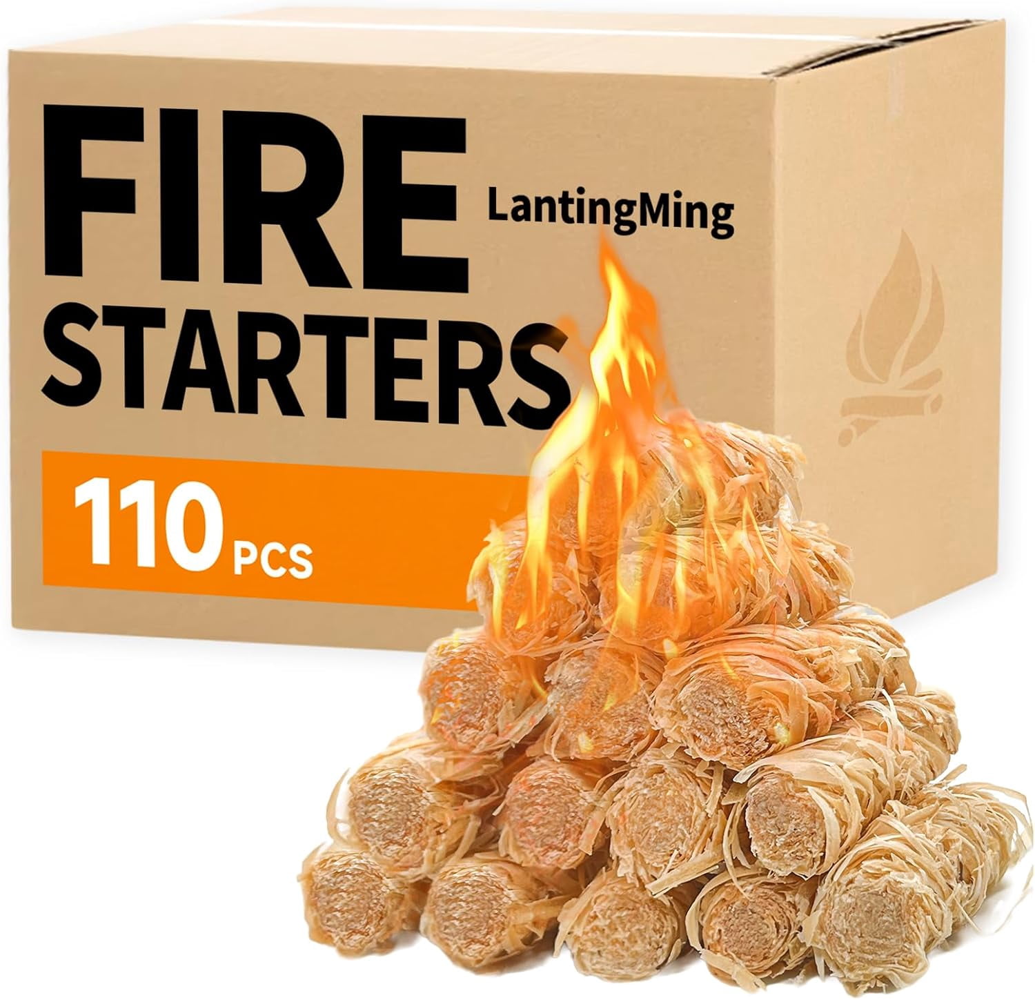 110 Pieces Fire Starter, Waterproof - Natural Fire Starters, for BBQ ...