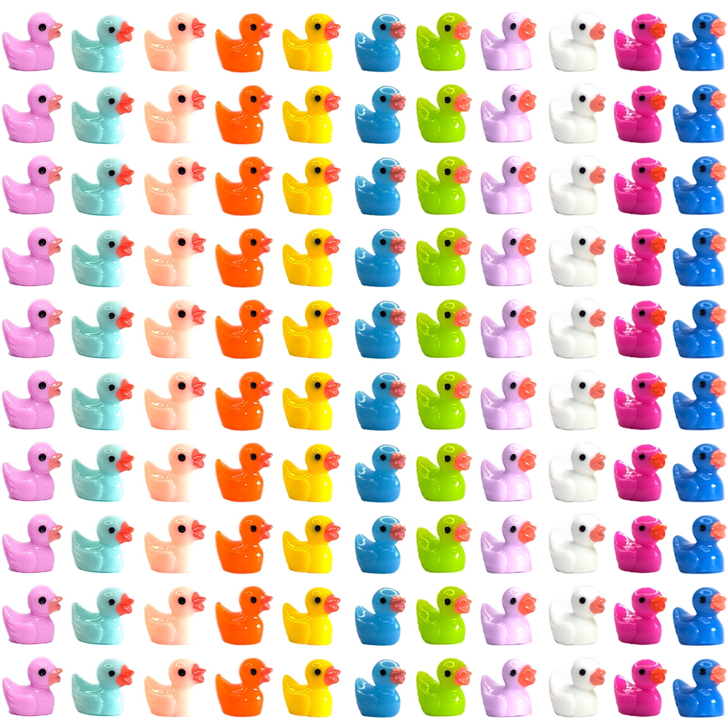110 Pieces Mini Resin Ducks Tiny Ducks Miniature Duck Micro Garden ...