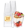 110 Sets 5oz Mini Dessert Cups With Spoons -r Plastic Parfait Small ...