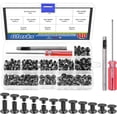 110 Sets 6 Sizes Chicago Screws Leather Rivets with Punch and ...