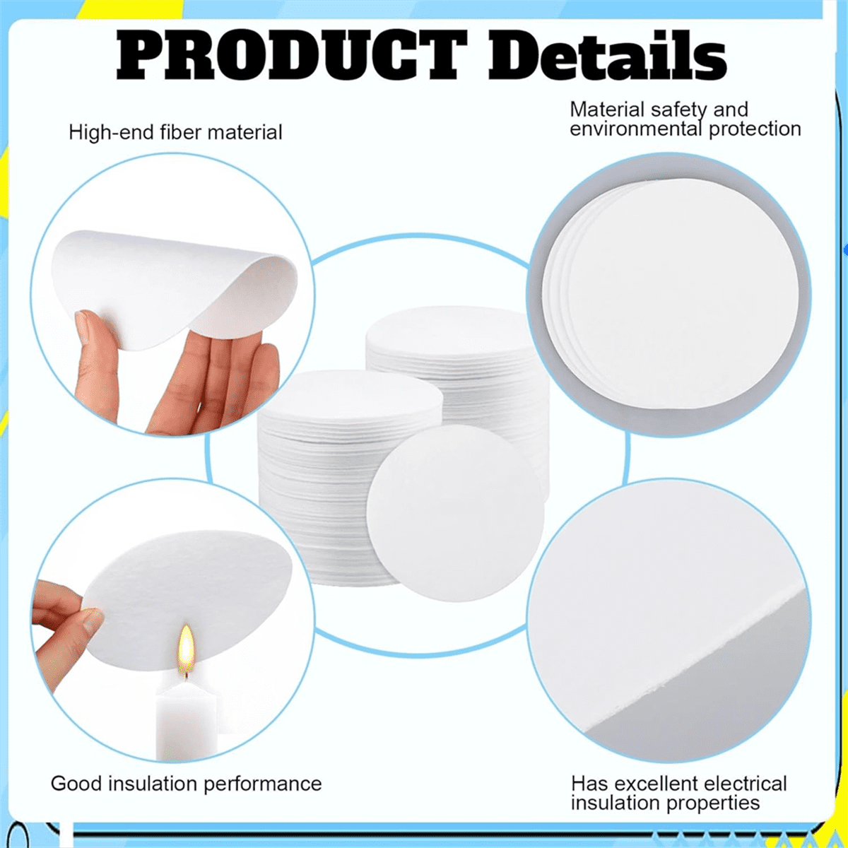 110 Sheets Microwave Kiln Papers4.7 Inch Round Ceramic Fiber Paper ...