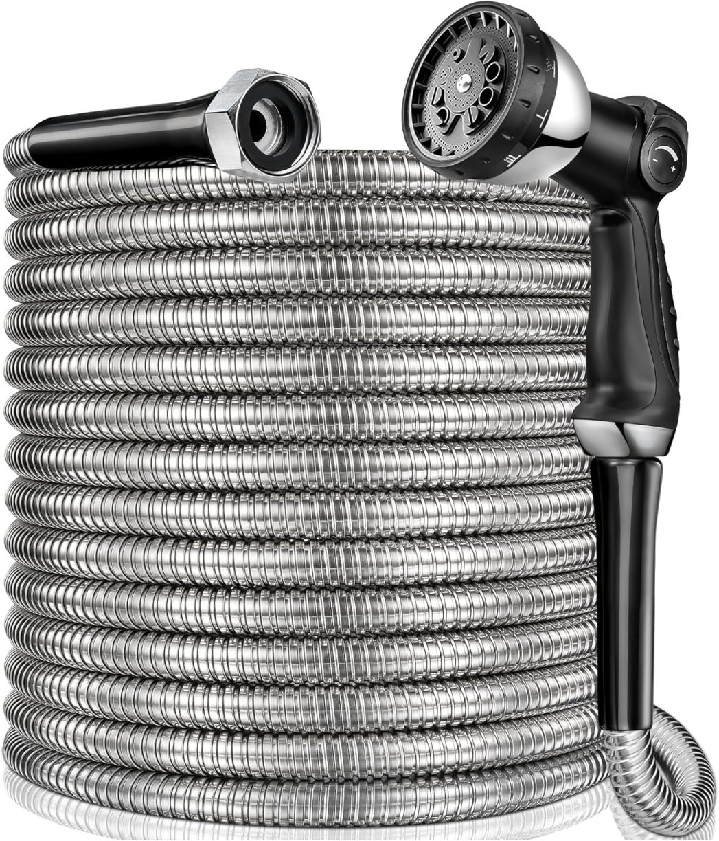 110 ft Garden Hsoe - 2025 Upgraded 304 Stainless Steel Garden Hose with ...
