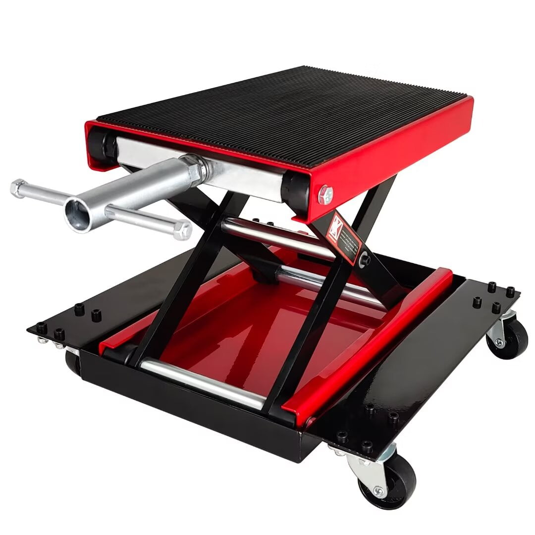 1100 LBS Motorcycle Lift Jack with Dolly & Hand Crank, Heavy-Duty ATV ...