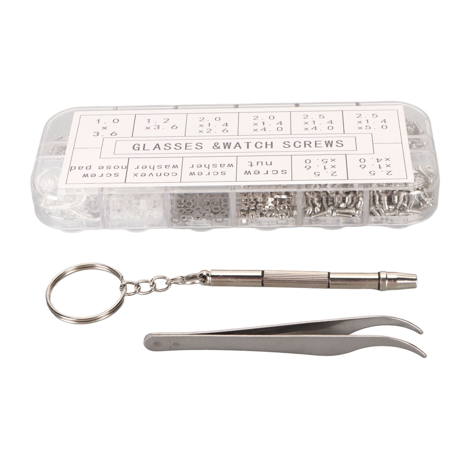 1100 Pcs Eyeglasses Repair Kit Stainless Steel Watches Sunglasses Repair Screws With Screwdriver