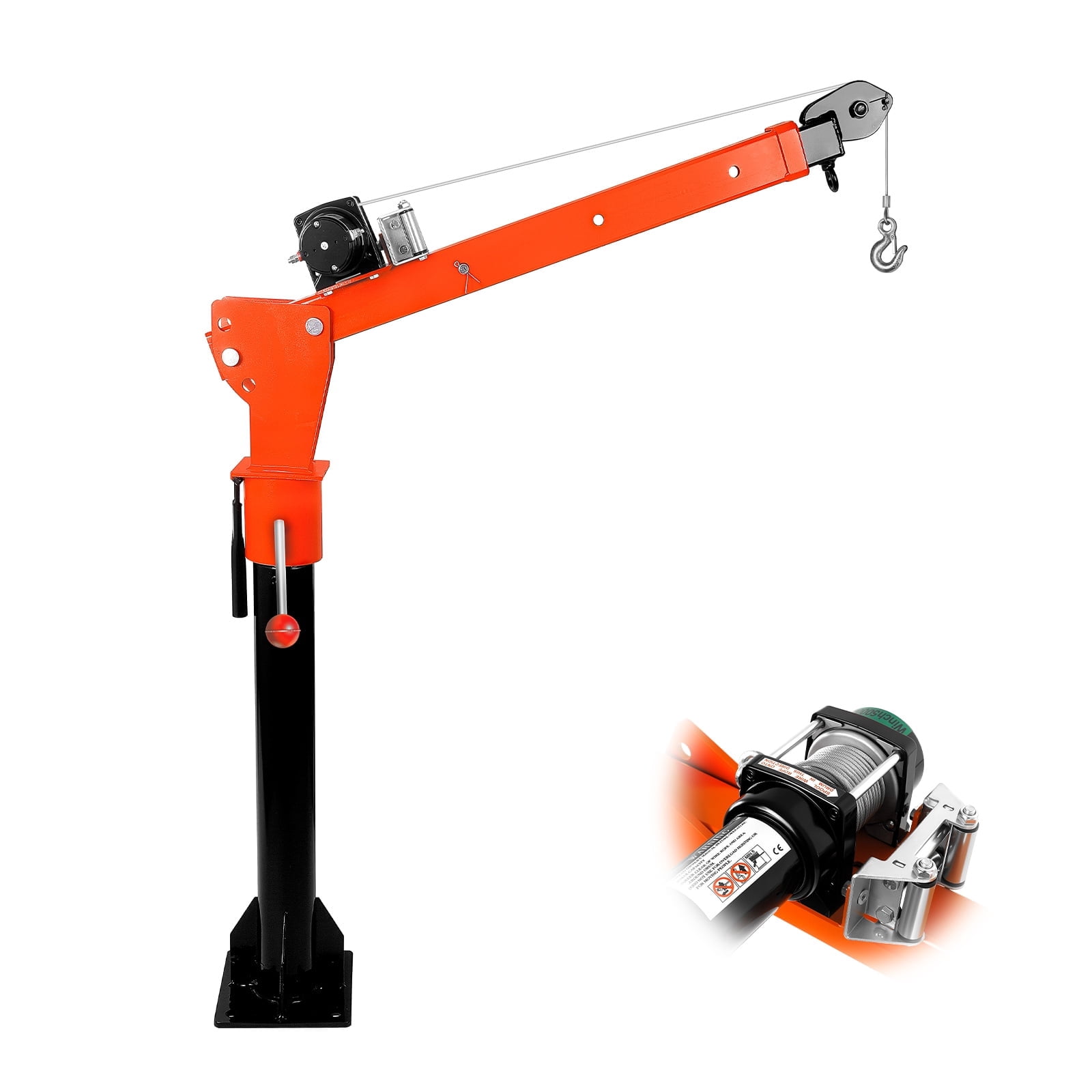 1100 lbs Capacity Pickup Truck Crane, 12V 2000 lbs Electric Winch Hoist ...