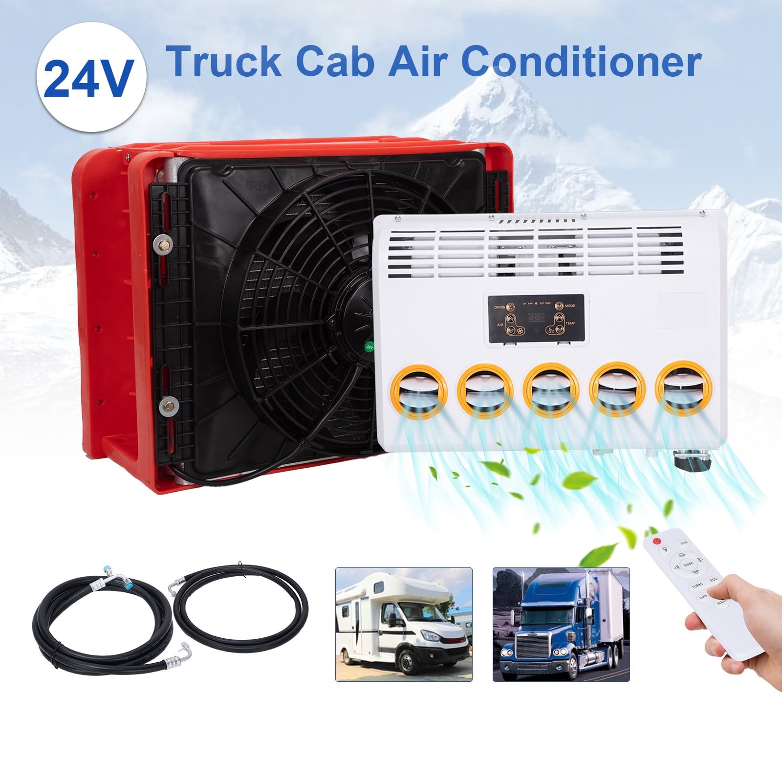 11000 BTU For Semi Truck Bus RV Caravan Truck Cab Air Conditioner 24V ...