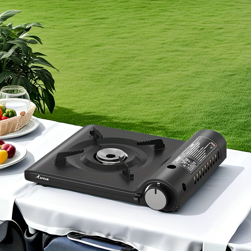 11000 BTU Portable Butane Camping Stove with Windproof Ring & Storage ...