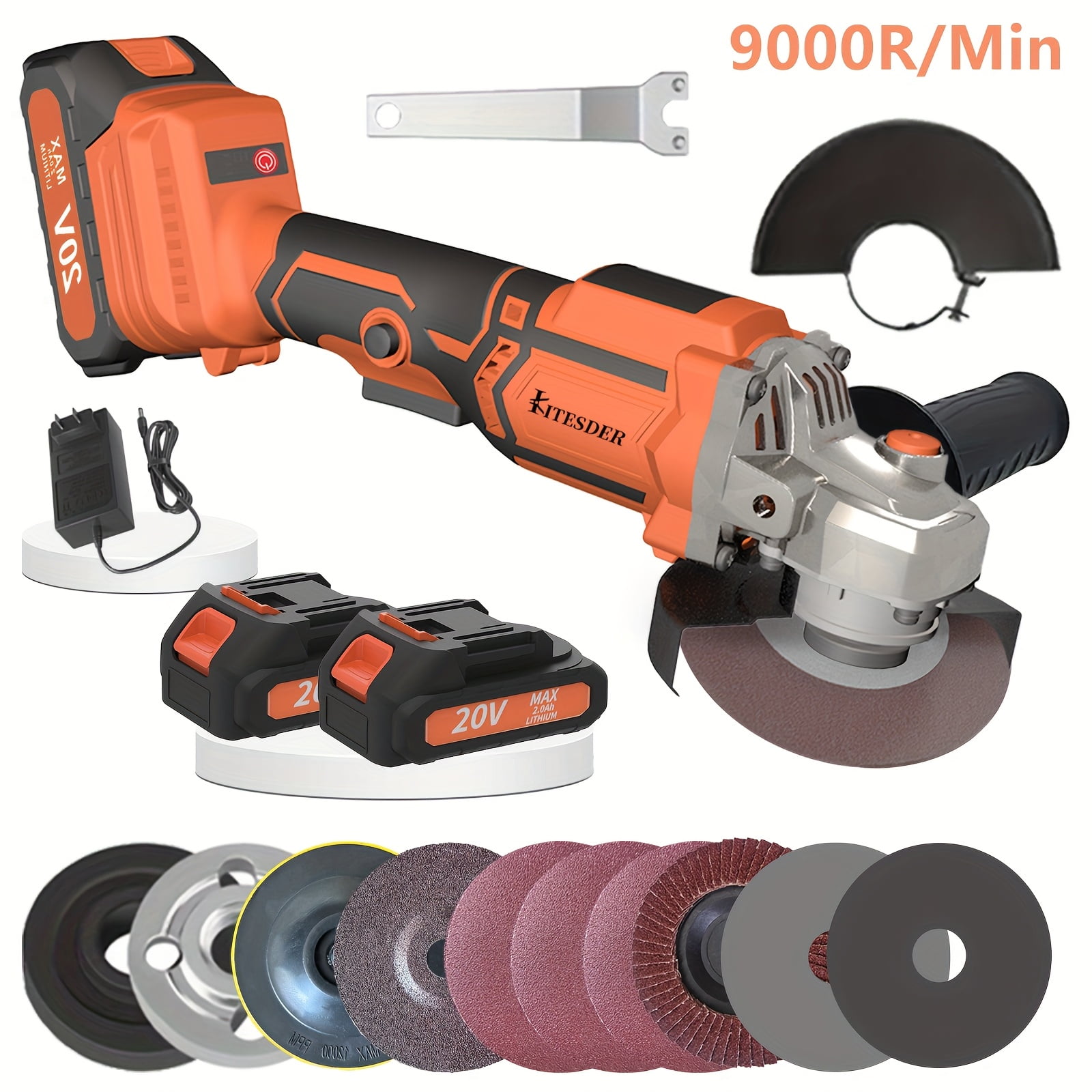 11000 RPM Brushless Cordless Angle Grinder - Lithium - Ion, Ergonomic ...