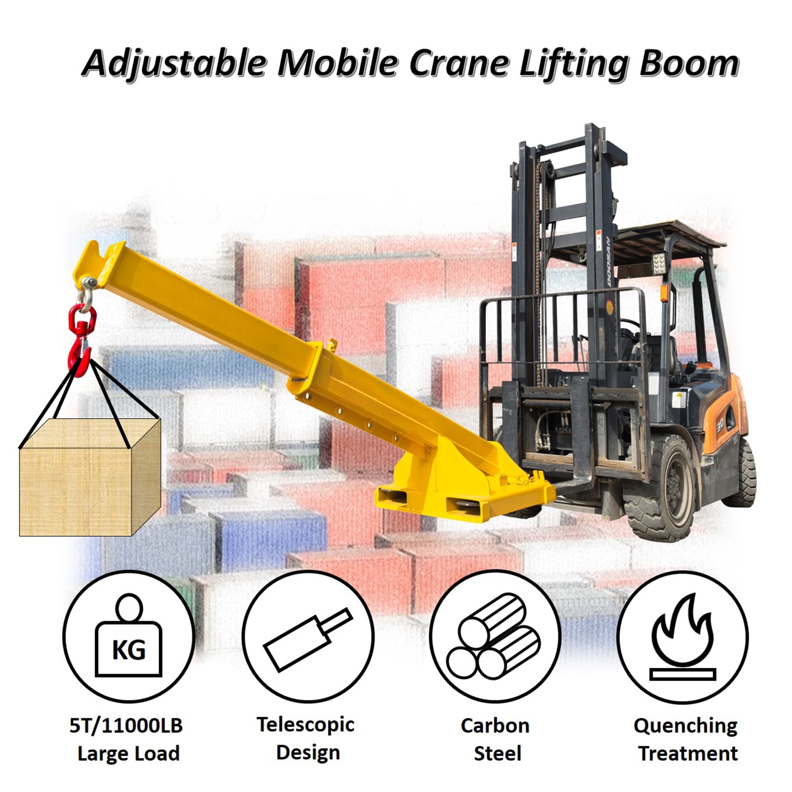 11000LB Adjustable Mobile Crane Lifting Hoist Truss Jib Boom - Walmart.com