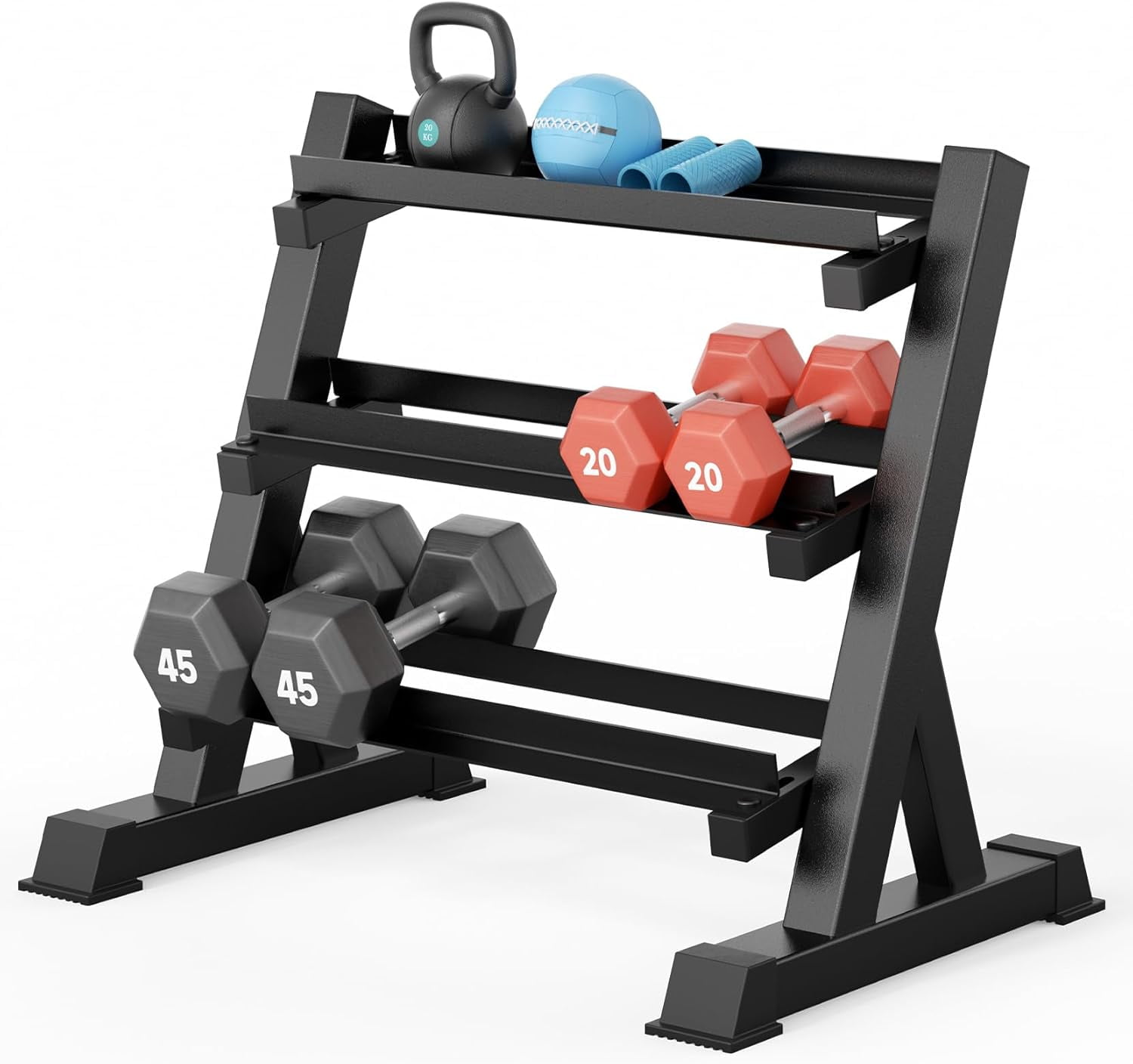 Heavy Duty 1100LBS Dumbbell Rack Adjustable 3 Tier Weight Stand, Home ...