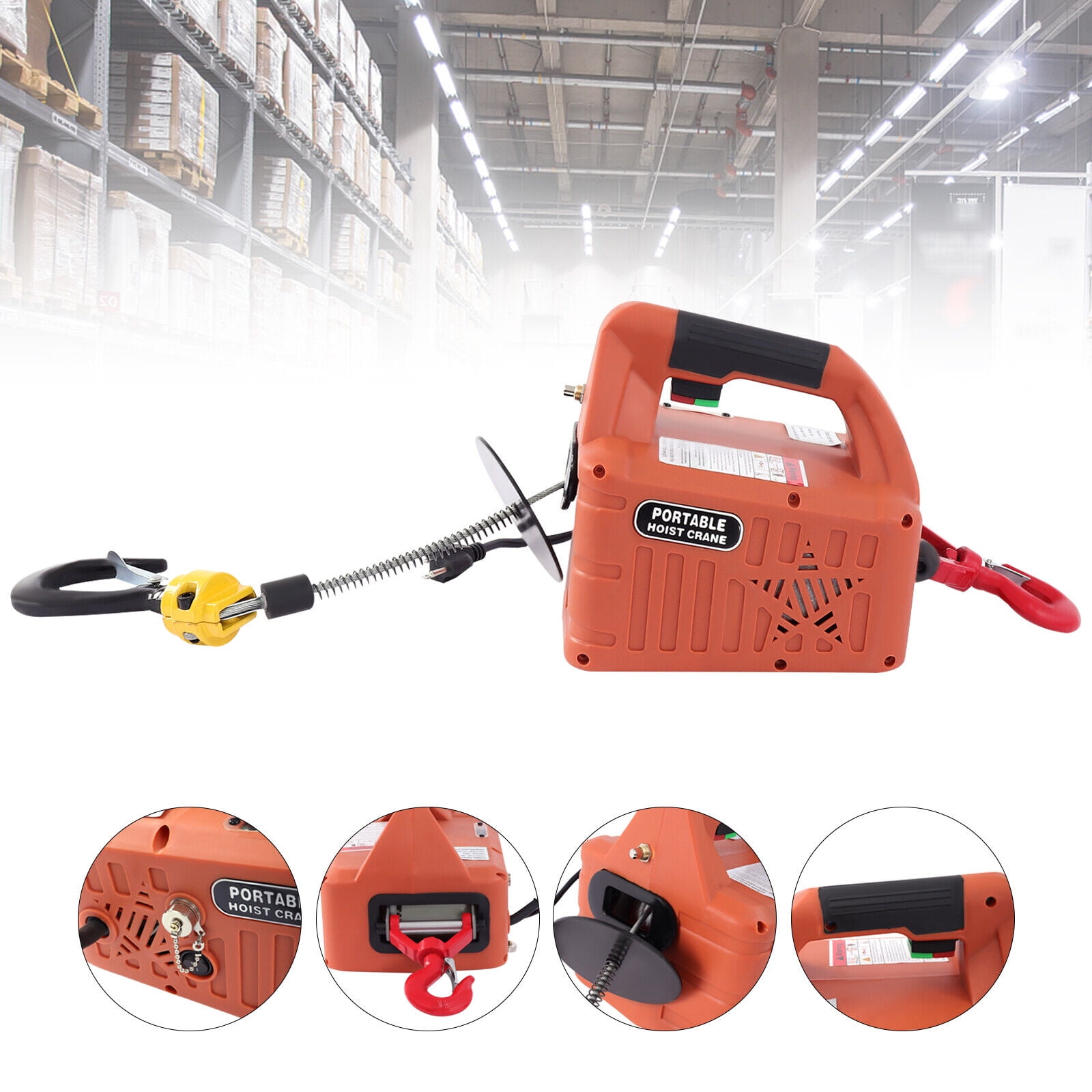 1100Lbs Electric Wireless Hoist Winch Hoist Crane Lift with Control ...