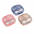 1100ML Bento Lunch Box with Built-in Utensils, Leakproof Compartment ...