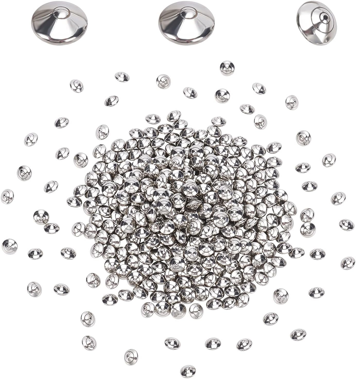 1100Pcs Stainless Steel Polished Beads 6/25x4/25Inch Flying Saucer ...
