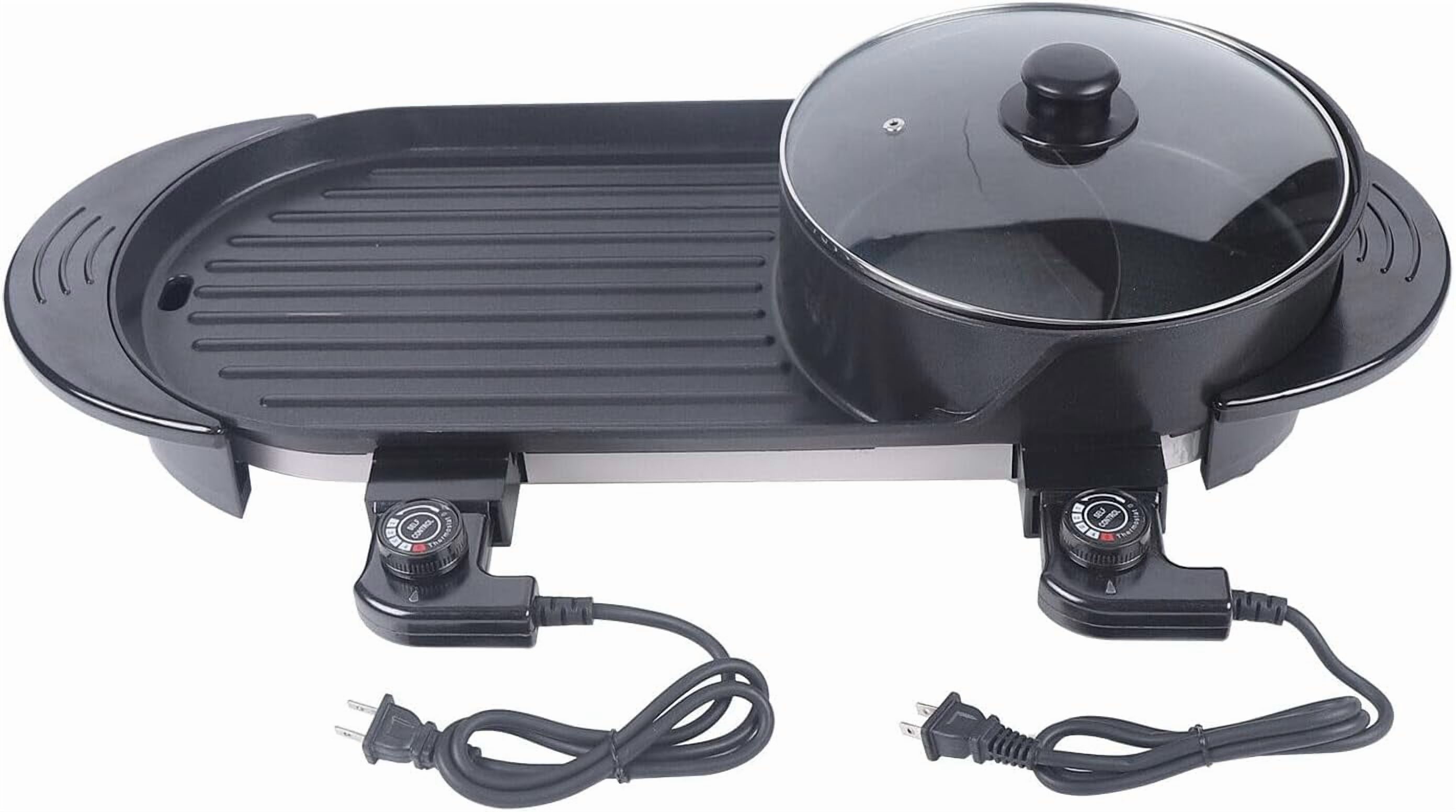 1100W Electric Hot Pot with Grill, Shabu shabu Hotpot Korean BBQ Grill ...