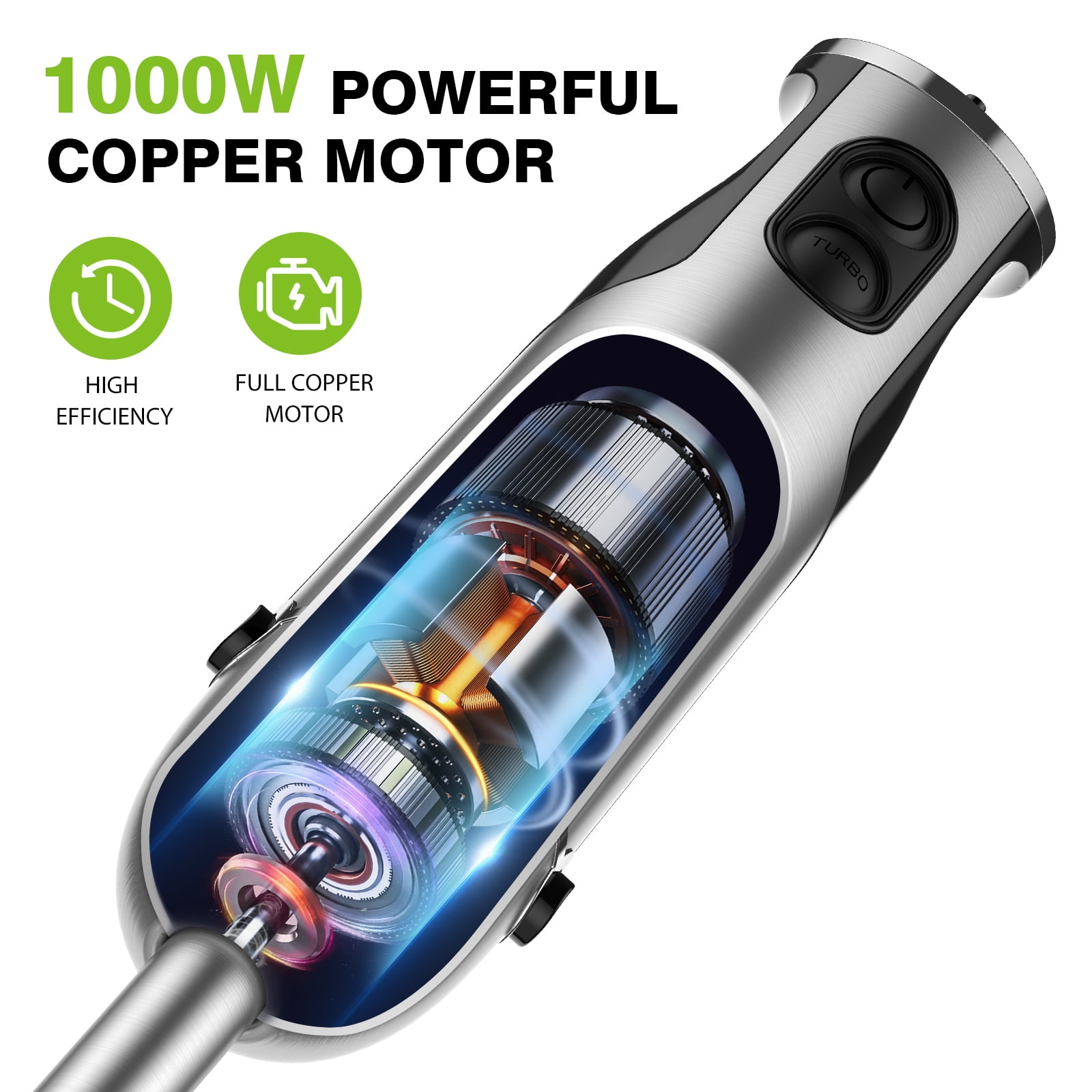 1100W Immersion Blender Handheld Hand Blender , Trigger Variable Speed ...
