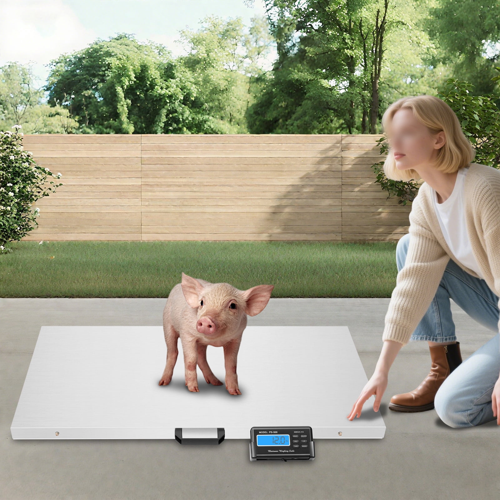 1100lb Digital Livestock Vet Scale, Heavy-Duty Animal Platform Scale ...