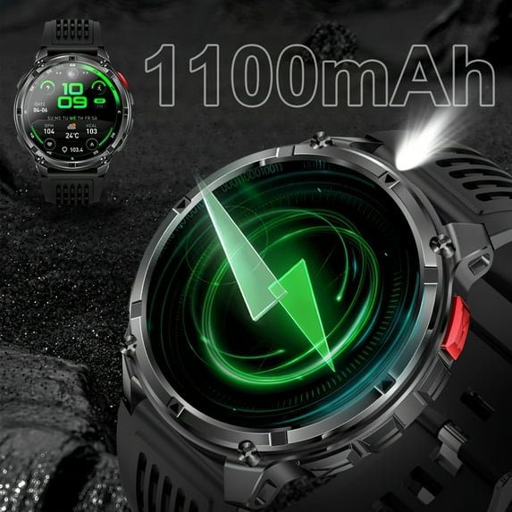 1100mAh Long-Lasting Smartwatch, 60-Day Standby, 1.7" IPS Ultra-Clear ...