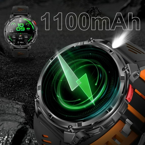 1100mAh Long-Lasting Smartwatch, 60-Day Standby, 1.7" IPS Ultra-Clear ...