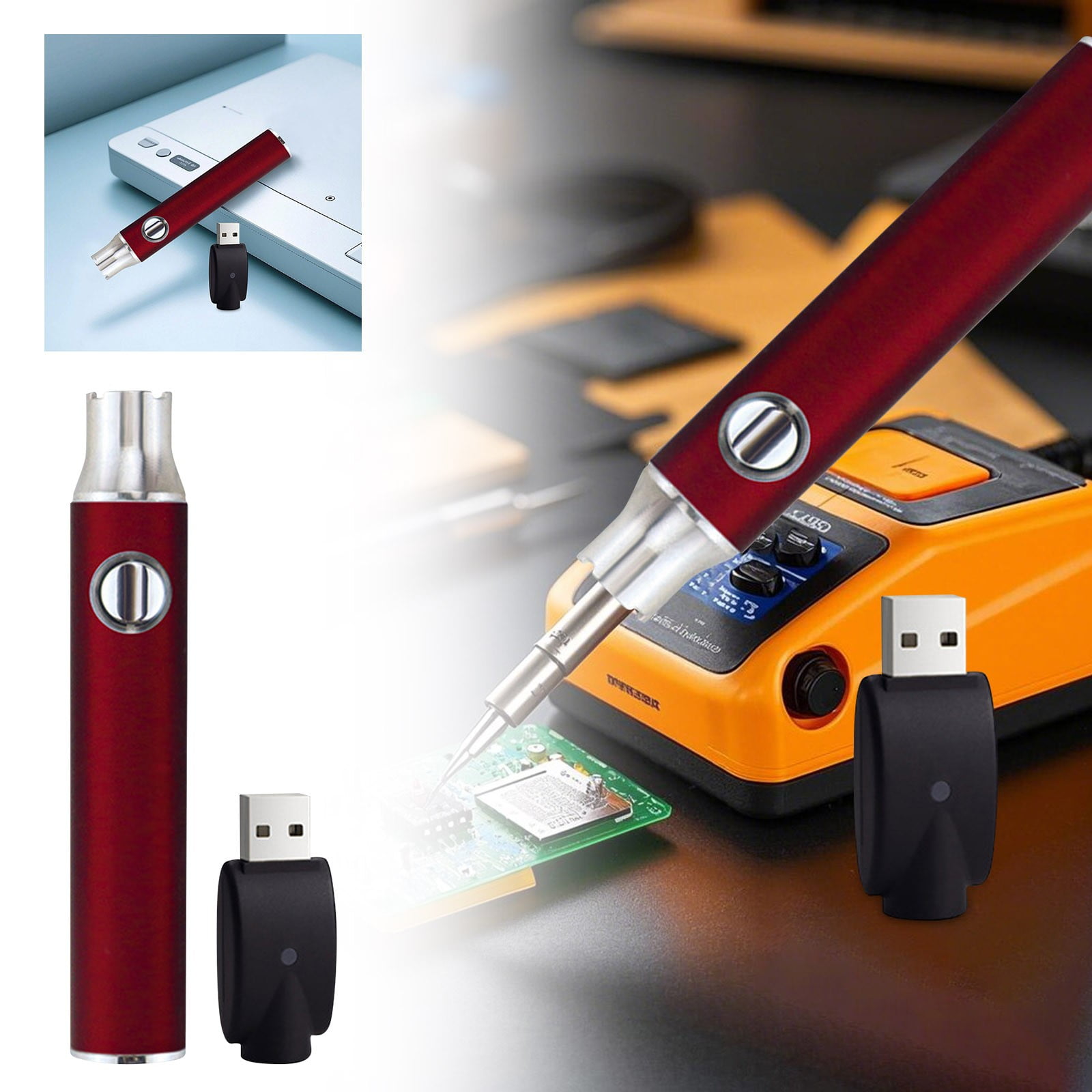 1100mah Threaded Soldering Iron Kit in Red Thread Soldering Kits 3 Gear ...