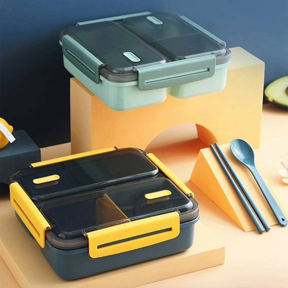 1100ml 3 Compartment Adult Bento Lunch Box, with Chopsticks and Spoon ...