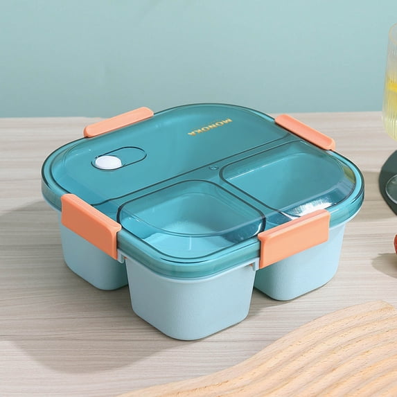 1100ml 3 Compartment Lunch Box, Microwave Safe Bento Container for ...