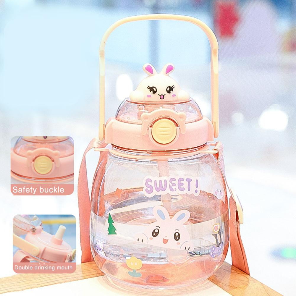 1100ml Potbelly Mug Children Water Cup Large Capacity Plastic Straw K4 ...