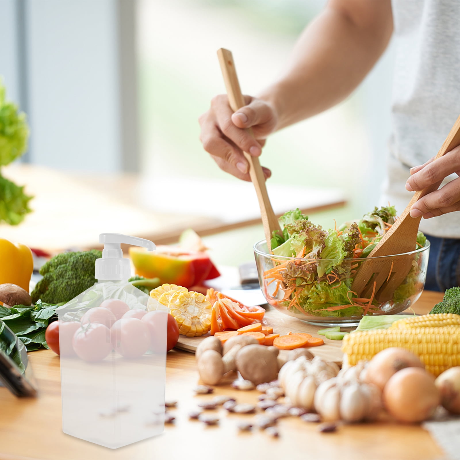 1100ml Syrup Dispenser Bottle Transparent Plastic Bottle Empty Liquid ...