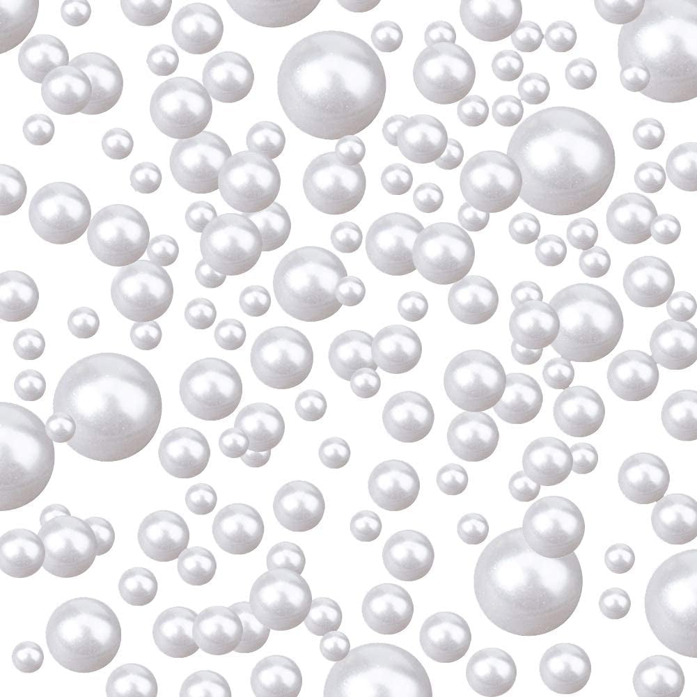 1100pcs Undrilled Pearl Beads No Holes White Pearl Beads 2.5/3/4/5/6 ...