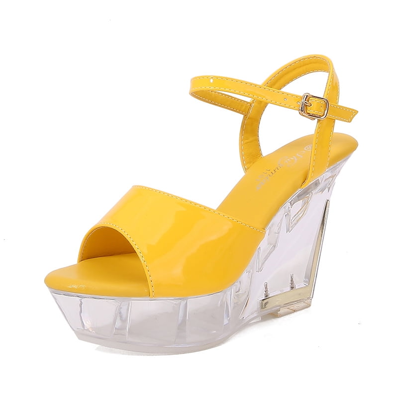 1101-A33 Slope Heel 10CM Nightclub High Heel Shoes Sandals Women's ...