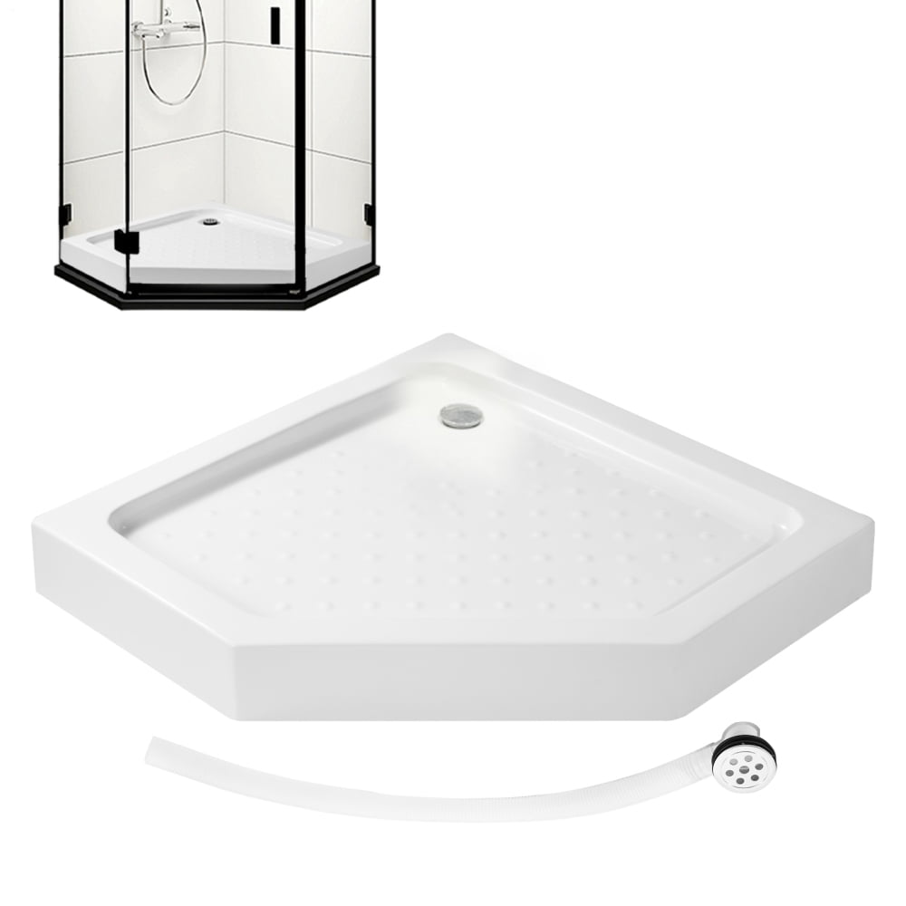1102lbs Load Sturdy Threshold Shower Pan, Neo-Angle Fast Drainage ...