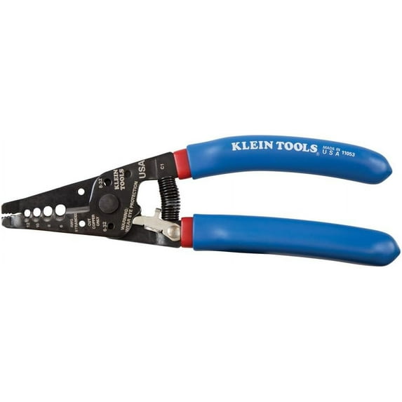 11053 Klein-Kurve Wire Stripper and Cutter, Made in USA, Stripping / Cutting Tool for 6-12 AWG ...