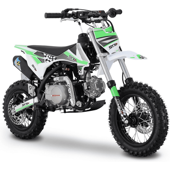 110CC 4-Stroke Gas Dirt Bike for Teens 12+, Auto Transmission, Electric Start, 12"/10" Tires ...