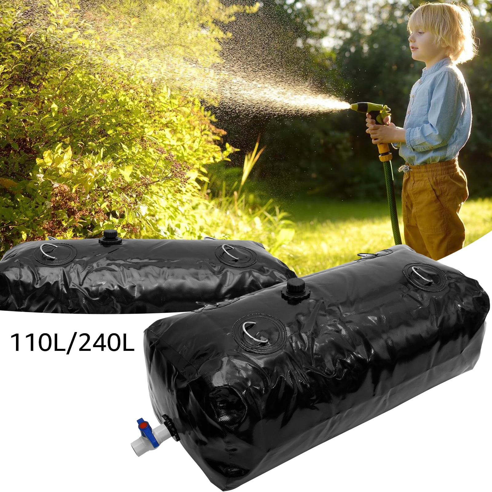 110L Portable Water Tank Water Storage Container with 3/4" PVC Spigot ...
