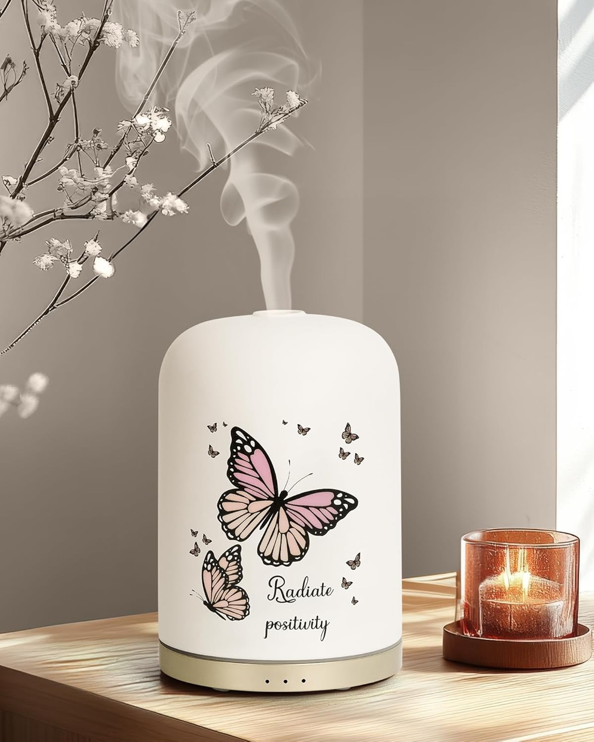 110ML Essential Oil Diffuser, Ceramic Diffusers for Essential Oils Large Room, Fragrance Aroma ...