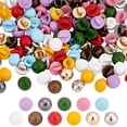 110Pcs 11 Colors Spray Paint Alloy Shank Buttons 1-Hole Round Mixed ...