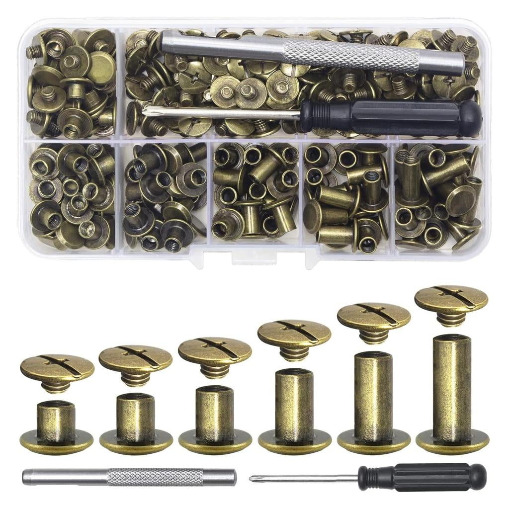 110Pcs Binding Screws Book Binding Rivets Crossed Head Button Screws ...